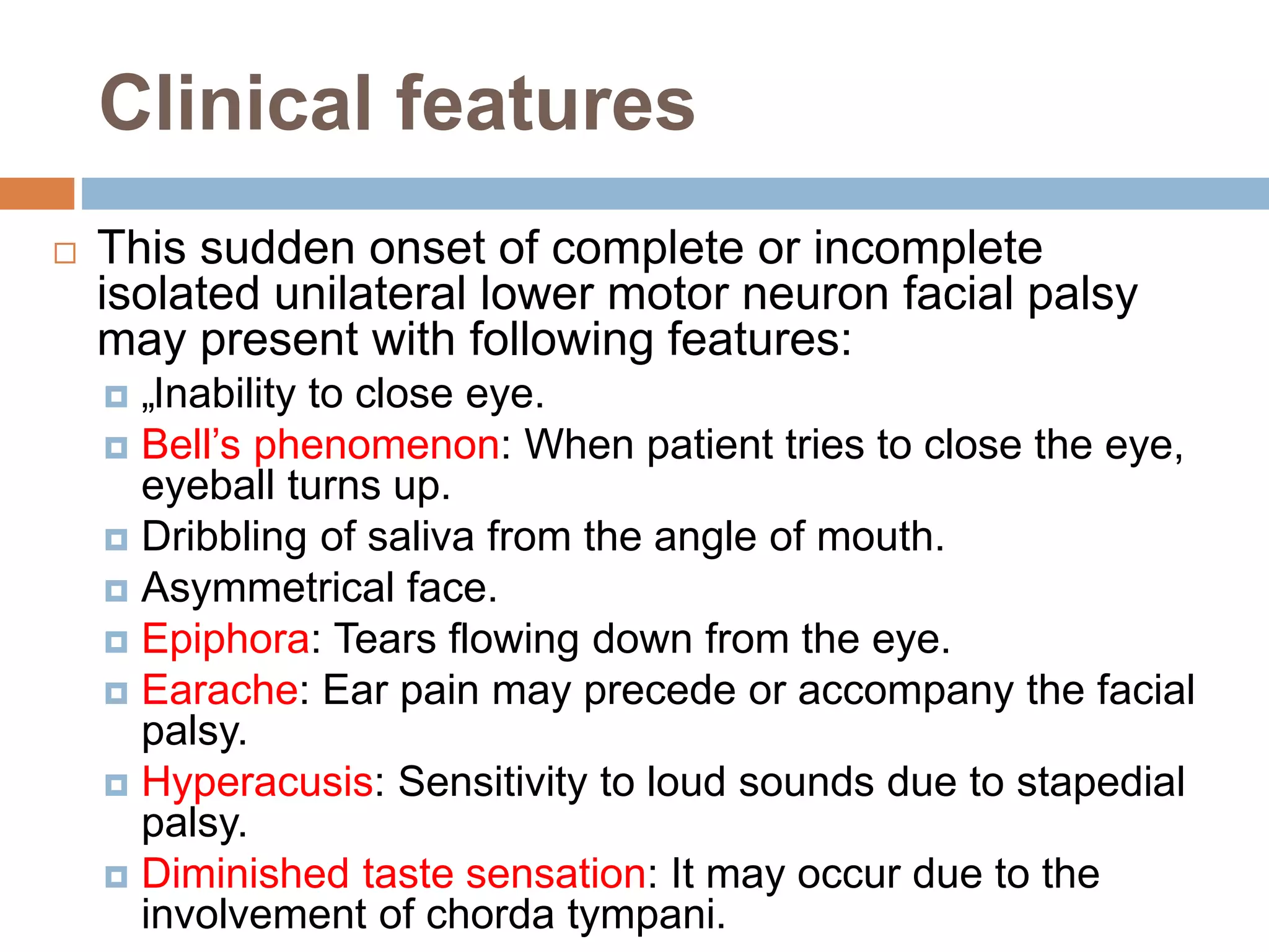 Facial nerve paralysis common causes | PPTX