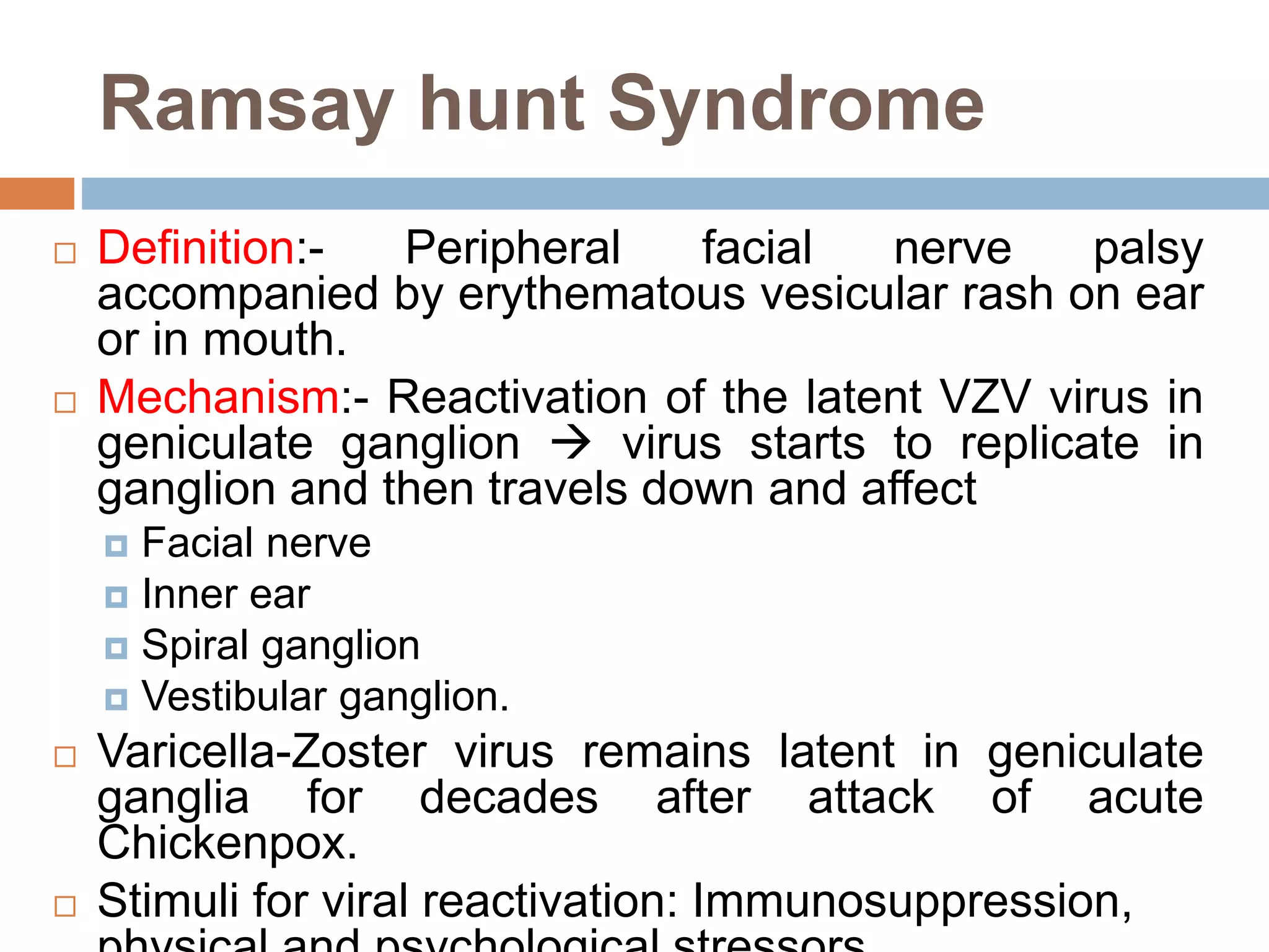 Facial nerve paralysis common causes | PPTX