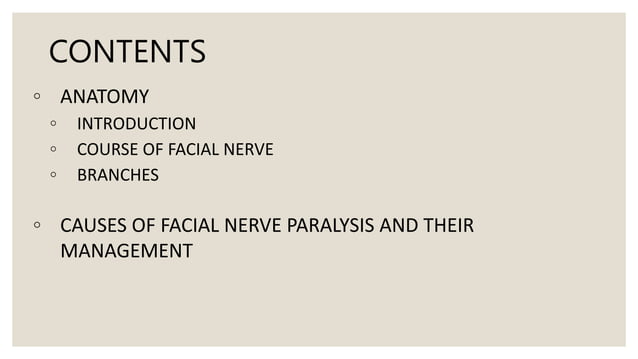 7TH CRANIAL NERVE ANATOMY COURSE AND FUNCTIONS | PPTX