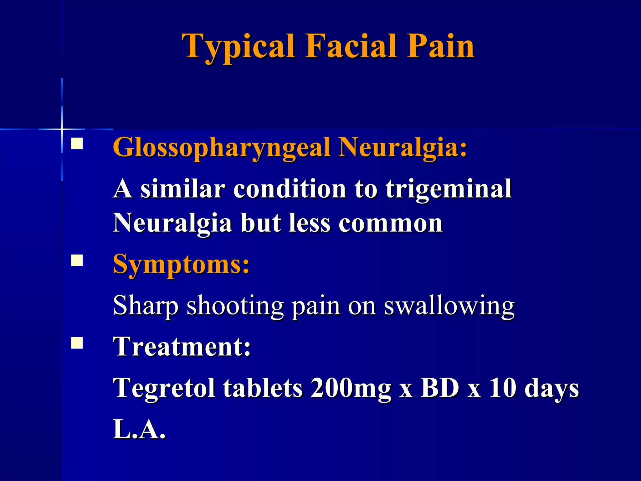 Facial pain | PPT