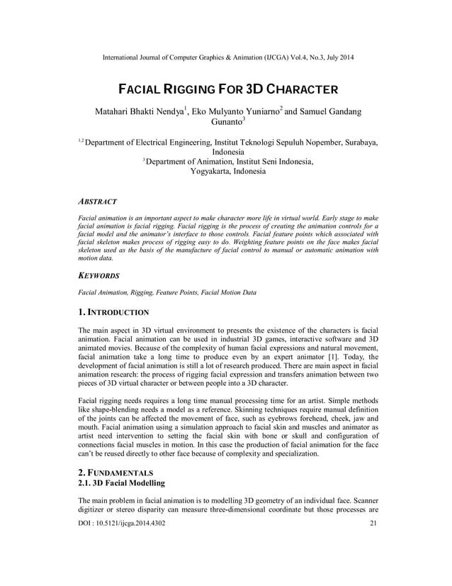 Facial rigging for 3 d character | PDF