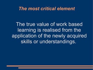Facilitate Work-based Learning | PPT