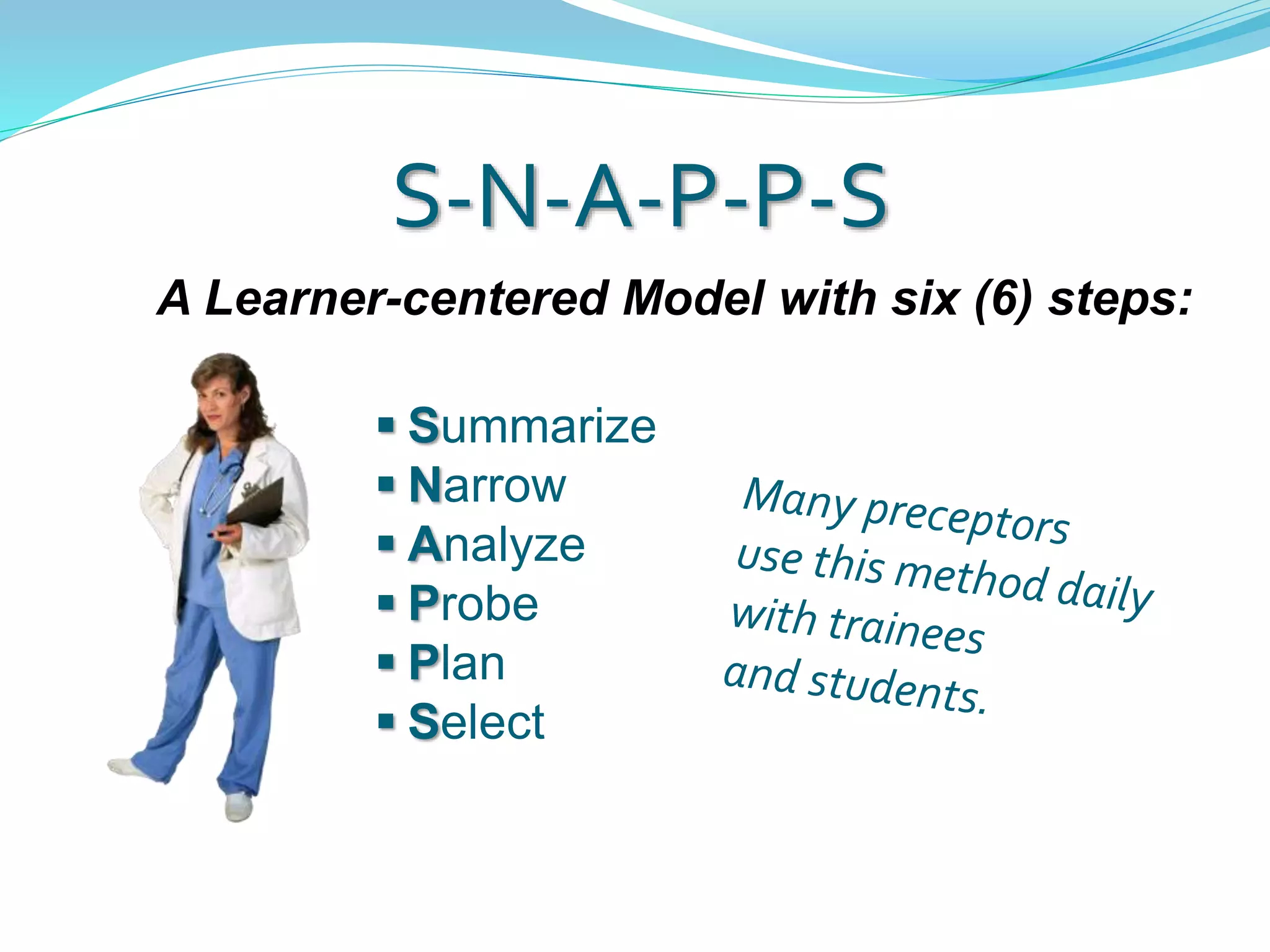 SNAPPS: An Innovative Method to Facilitate Clinical Case Presentations ...
