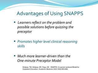SNAPPS: An Innovative Method to Facilitate Clinical Case Presentations ...