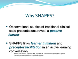 SNAPPS: An Innovative Method to Facilitate Clinical Case Presentations ...