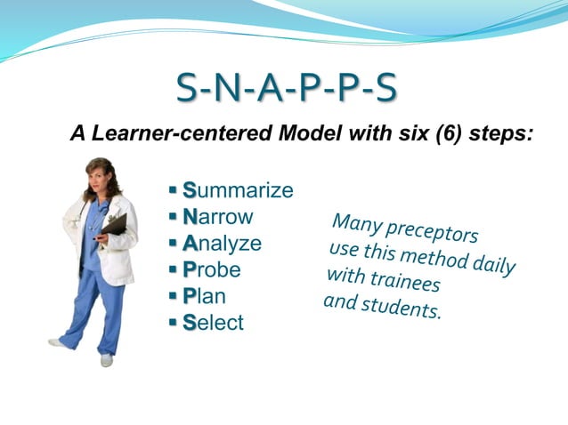 SNAPPS: An Innovative Method to Facilitate Clinical Case Presentations ...