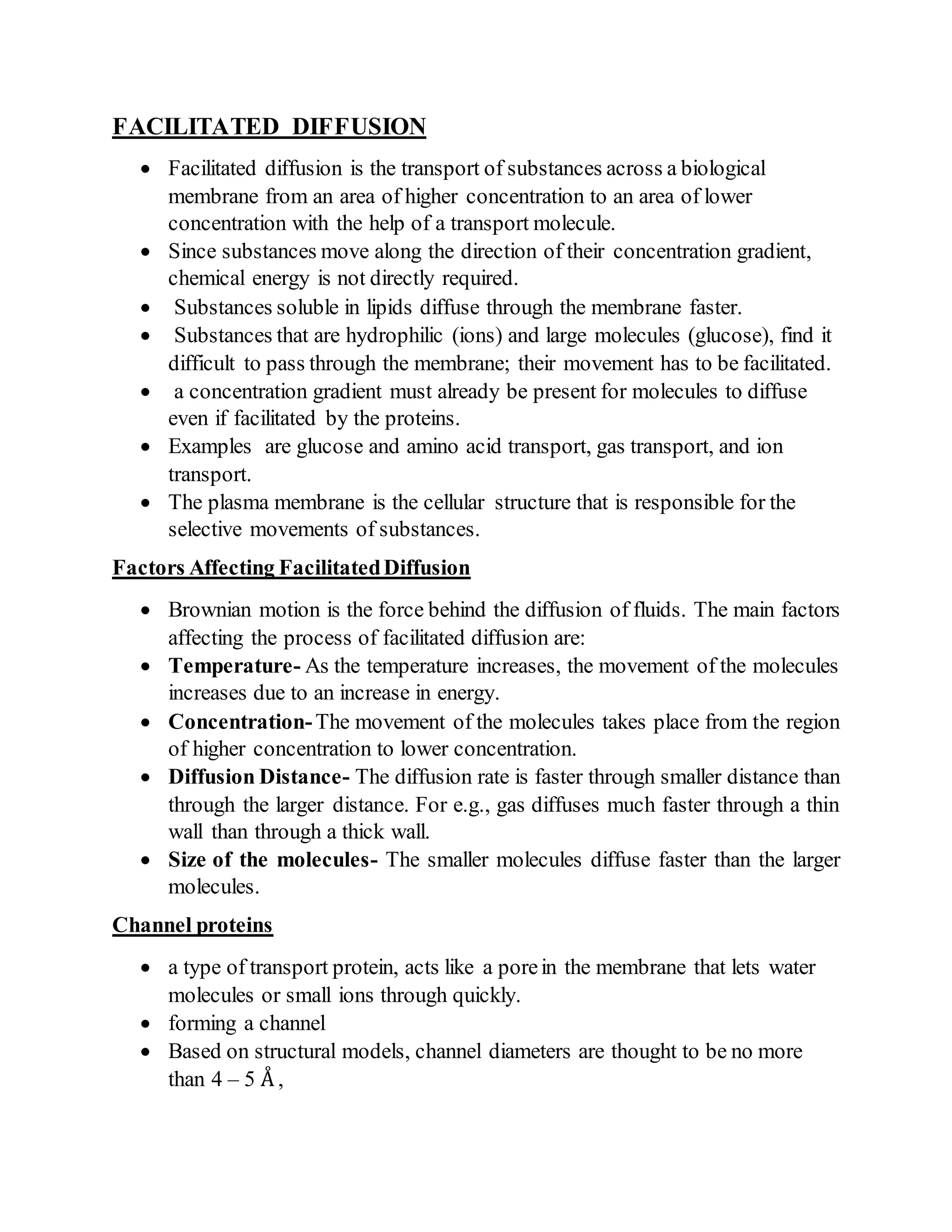 Facilitated diffusion | DOCX