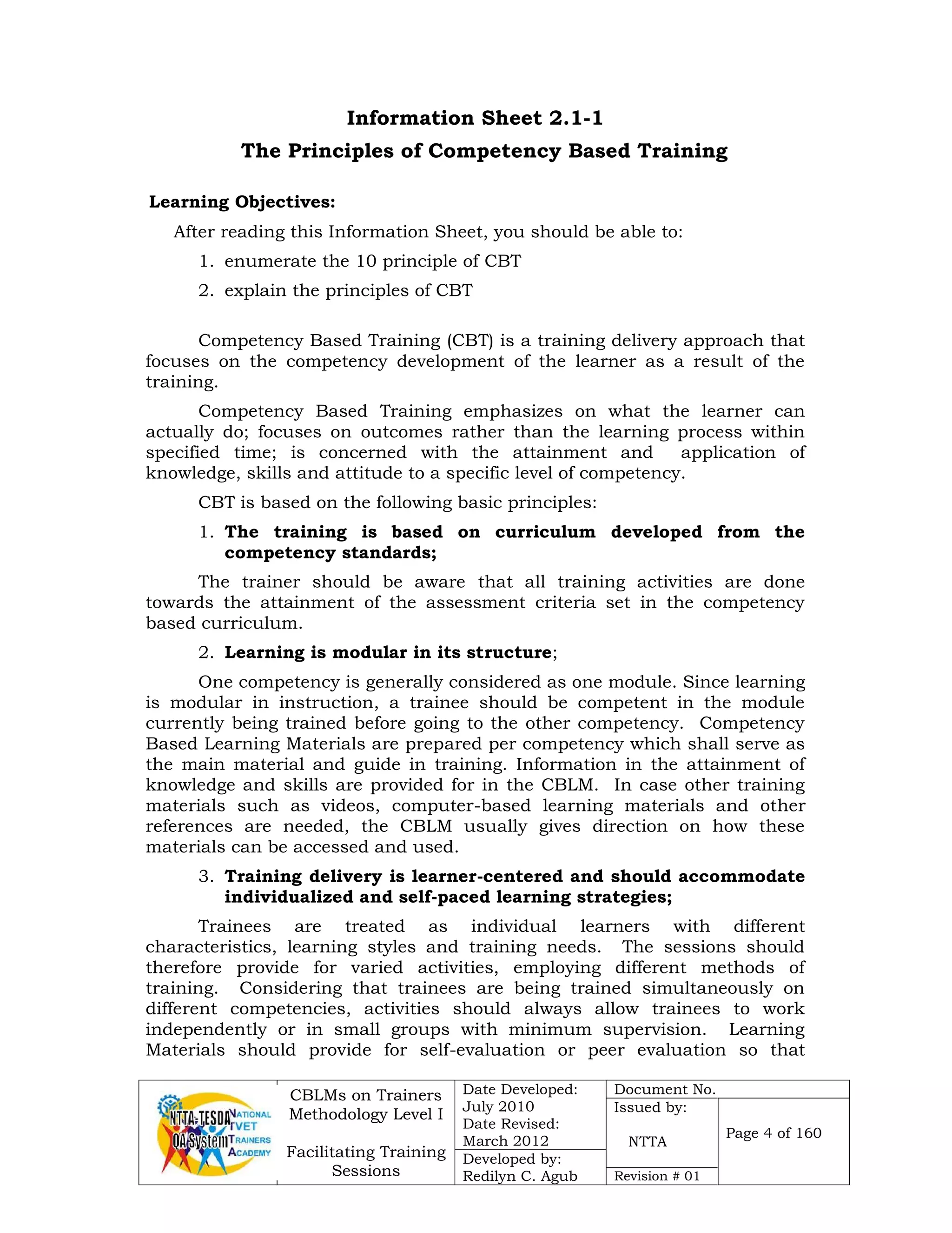 Facilitate learning sessions | PDF