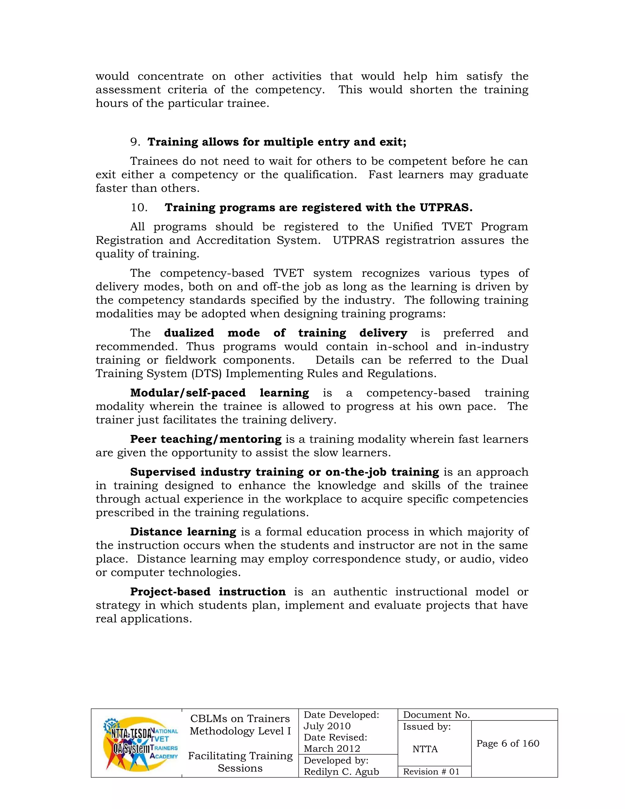 Facilitate learning sessions | PDF