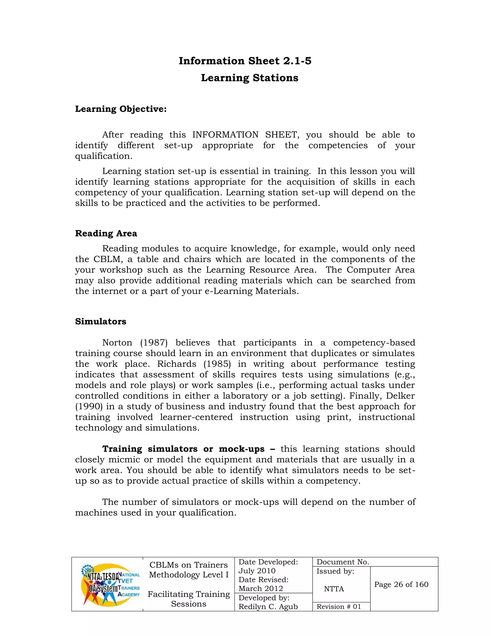 Facilitate learning sessions | PDF