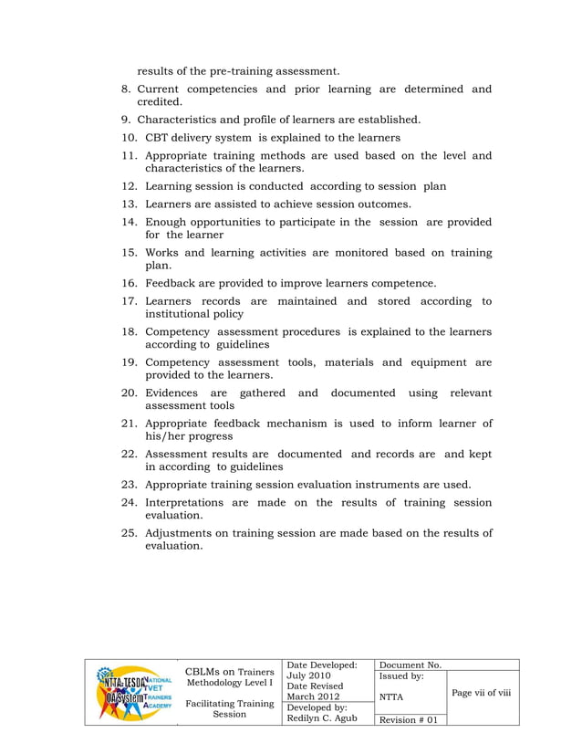 Facilitate learning sessions | PDF | Resume Writing and Advice | Job Search