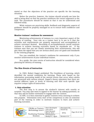 Facilitate learning sessions | PDF