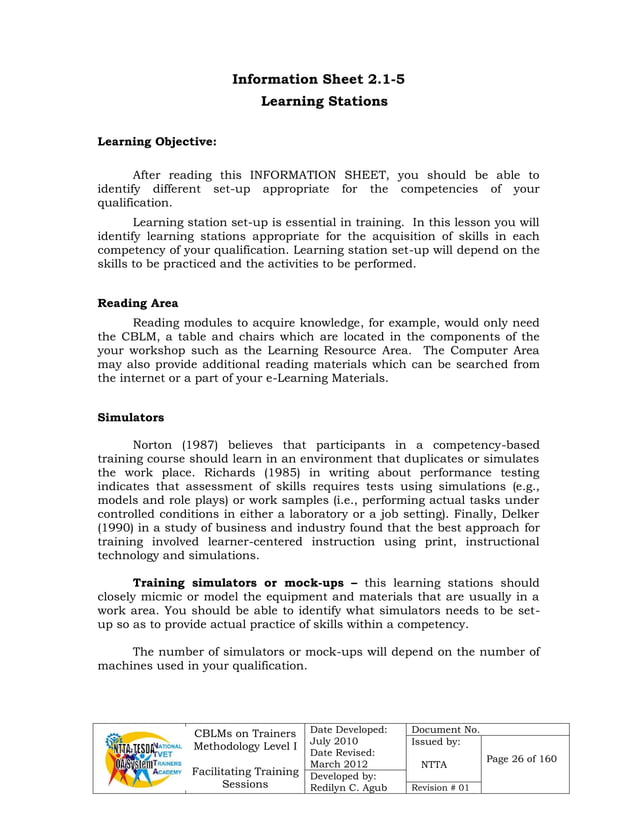 Facilitate learning sessions | PDF | Resume Writing and Advice | Job Search