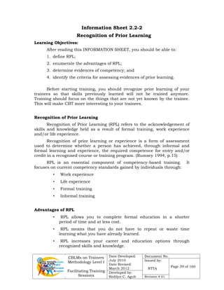 Facilitate learning sessions | PDF