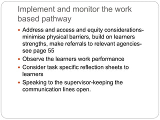 Facilitate work based learning | PPTX