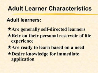 Facilitating the Adult Learner | PPT