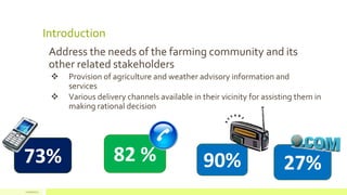 Facilitating agro advisory services through ICT | PPTX