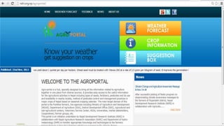 Facilitating agro advisory services through ICT | PPTX