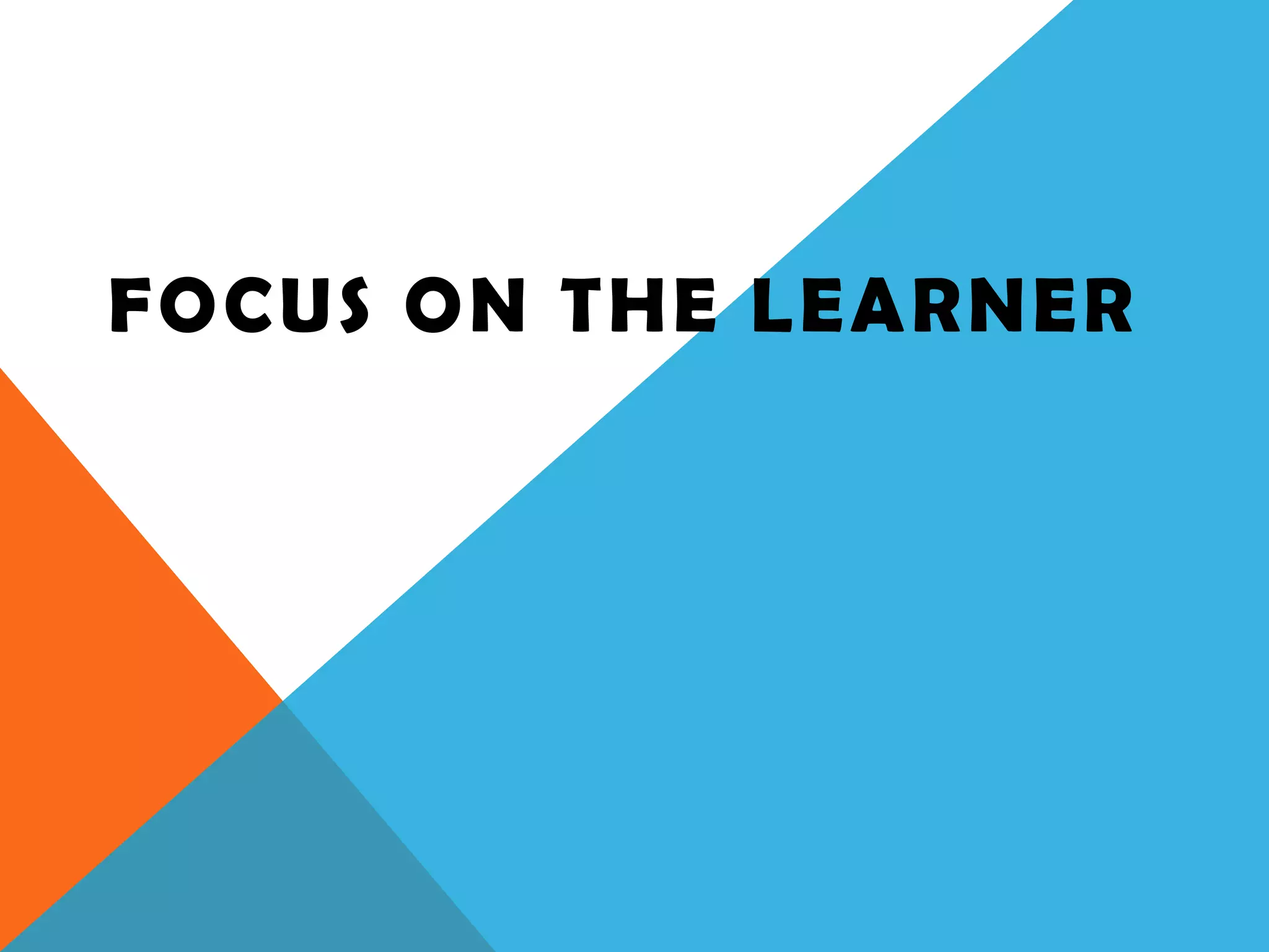 FOCUS ON THE LEARNER (Facilitating and learning) | PPTX