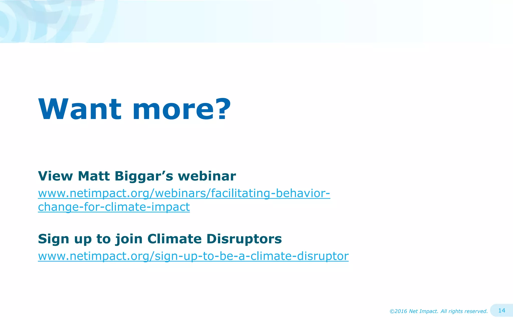 Facilitating Behavioral Change | PPT