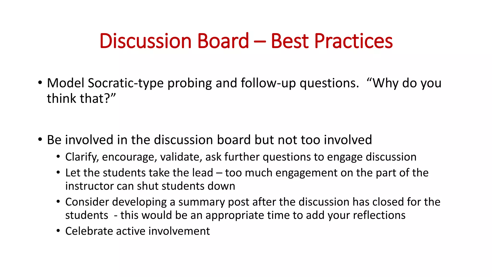 Facilitating communication in online learning environments | PPTX ...