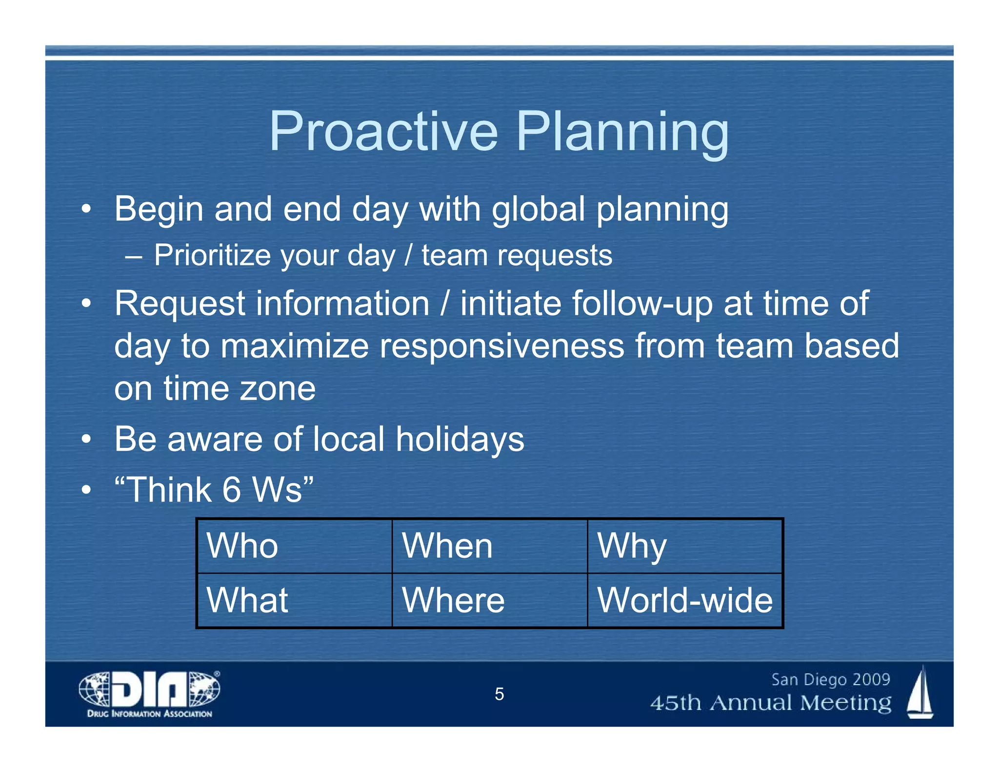 Facilitating Communications within a Global Project Team | PDF