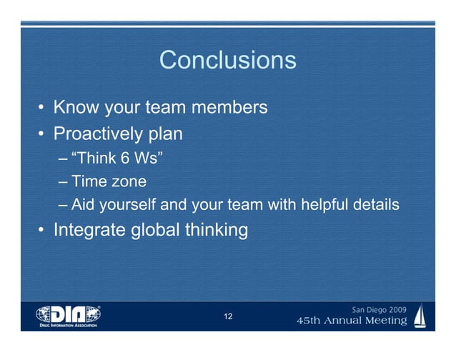 Facilitating Communications within a Global Project Team | PPT