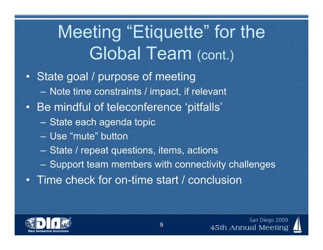 Facilitating Communications within a Global Project Team | PPT