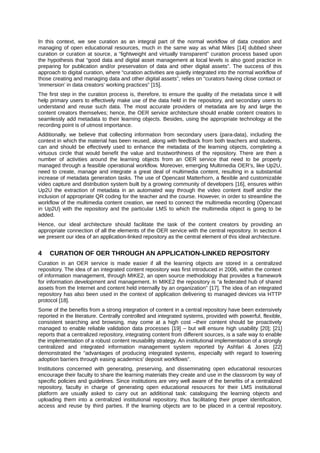 Facilitating curation of OER through the use of an application linked repository uvigo | PDF ...