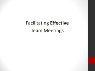 Facilitating effective meetings | PDF