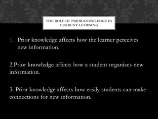 Facilitating Learning: Prior Kowledge | PPTX