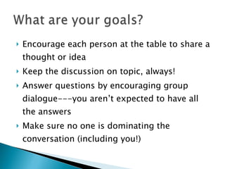 Facilitating snack & chats | PPT