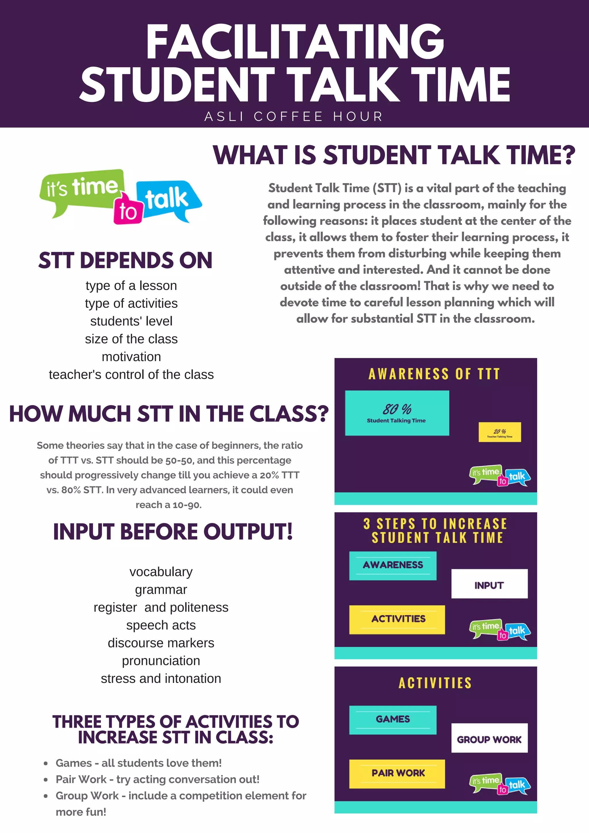 Facilitating Student Talk Time Summary | PDF