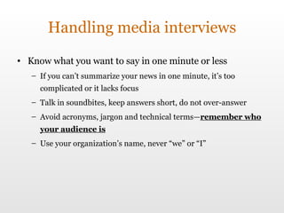 Facilitation and Media Interviews | PPT