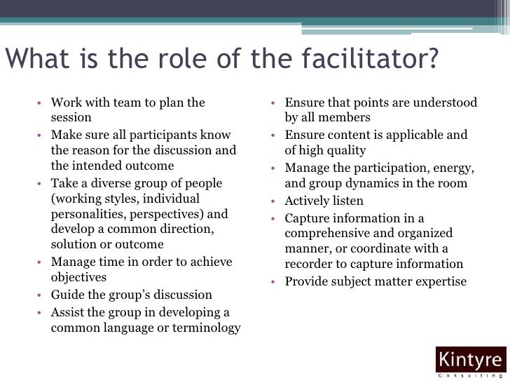What Is The Role Of Facilitator In Blackboard