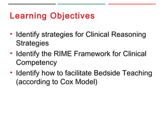 Facilitation of clinical reasoning during bedside teaching workshop for ...