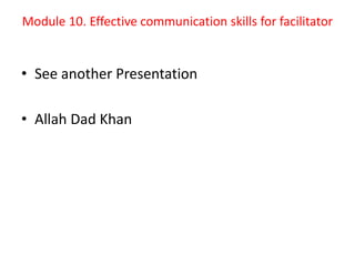 Facilitation skills by Allah Dad Khan | PPTX