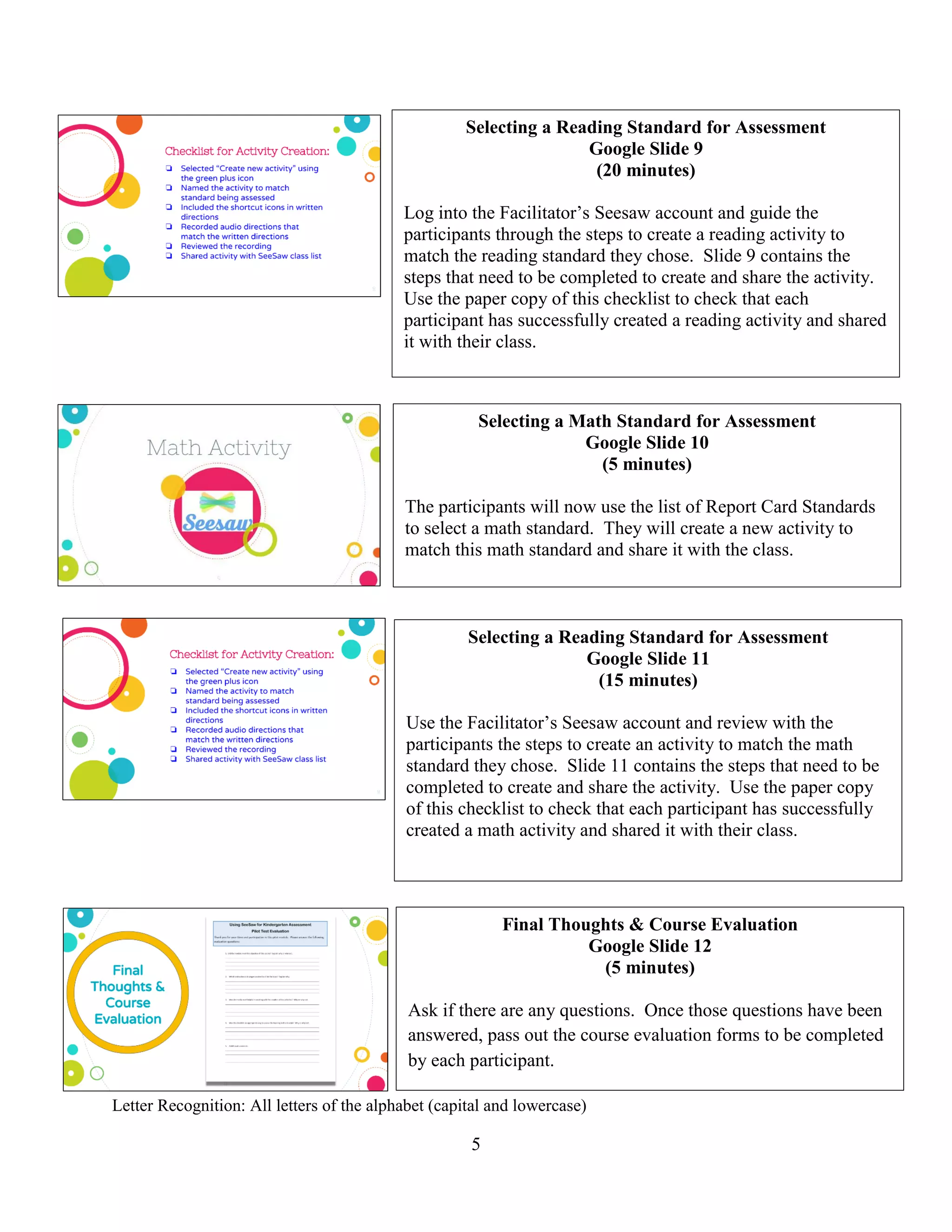 Facilitator Guide for Using Seesaw for Kindergarten Assessment | PDF