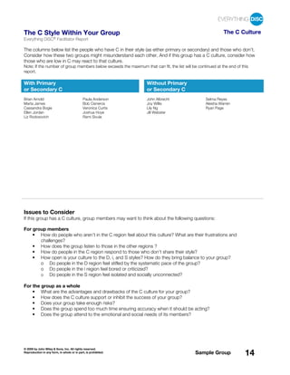 Everything DiSC Facilitator Report | PDF