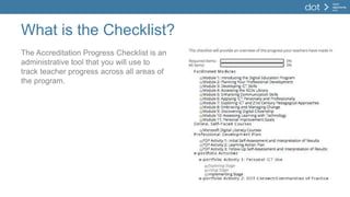 Using the Accreditation Progress Checklist | PPT