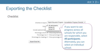 Exporting the Accreditation Checklist | PPT