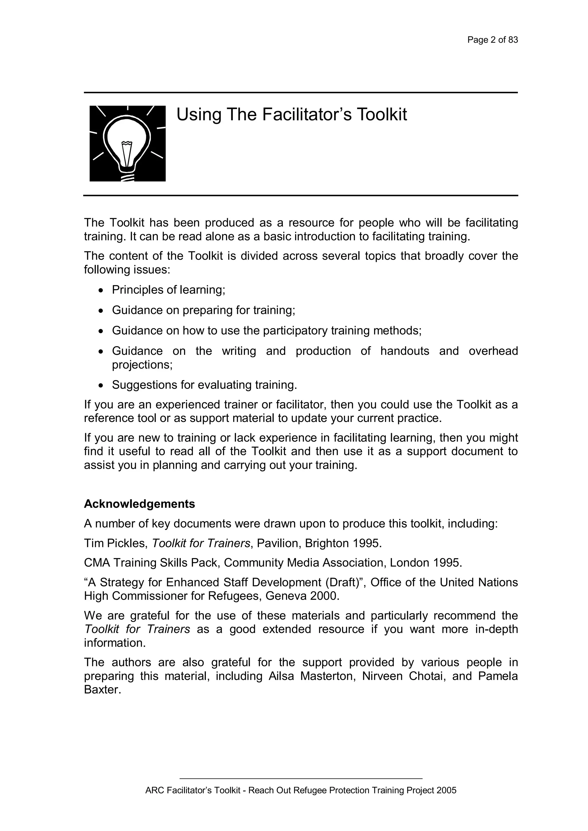 Facilitator toolkit | PDF