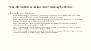 Facilitator training program | PPTX