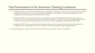 Facilitator training program | PPTX