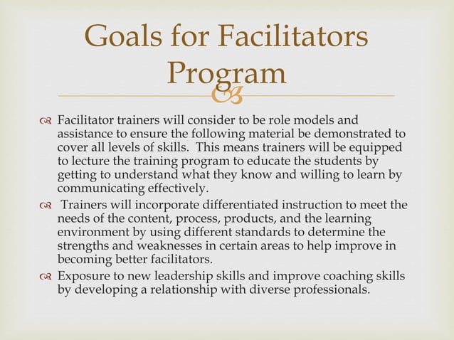 Facilitator Training Program Manual | PPTX