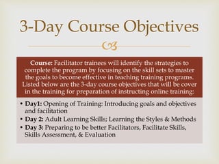 Facilitator Training Program Manual | PPTX