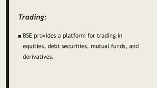 Facilities by BSE | PPT