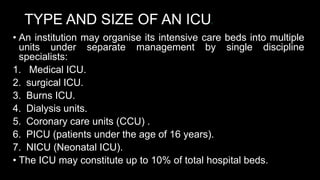 Facilities in critical care unit | PPTX