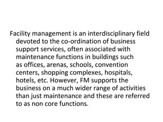 Facilities management | PPT