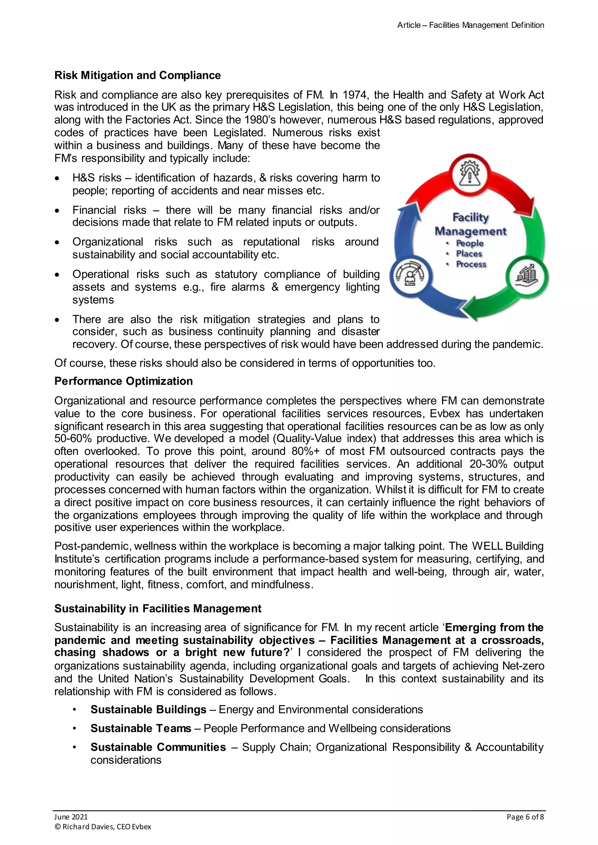 Facilities Management Definition | DOCX